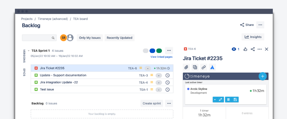 New! Time Tracking For Jira - Timeneye
