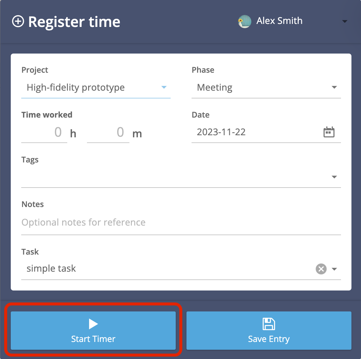 Timeneye Quick start Guide