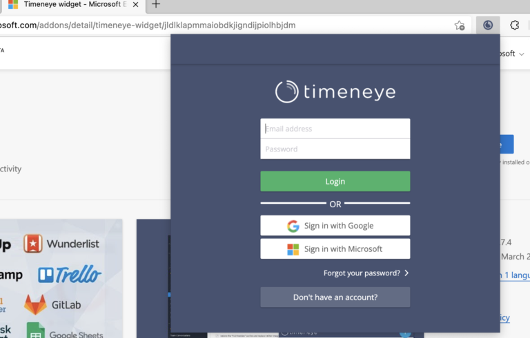 New! Timeneye Widget for Microsoft Edge